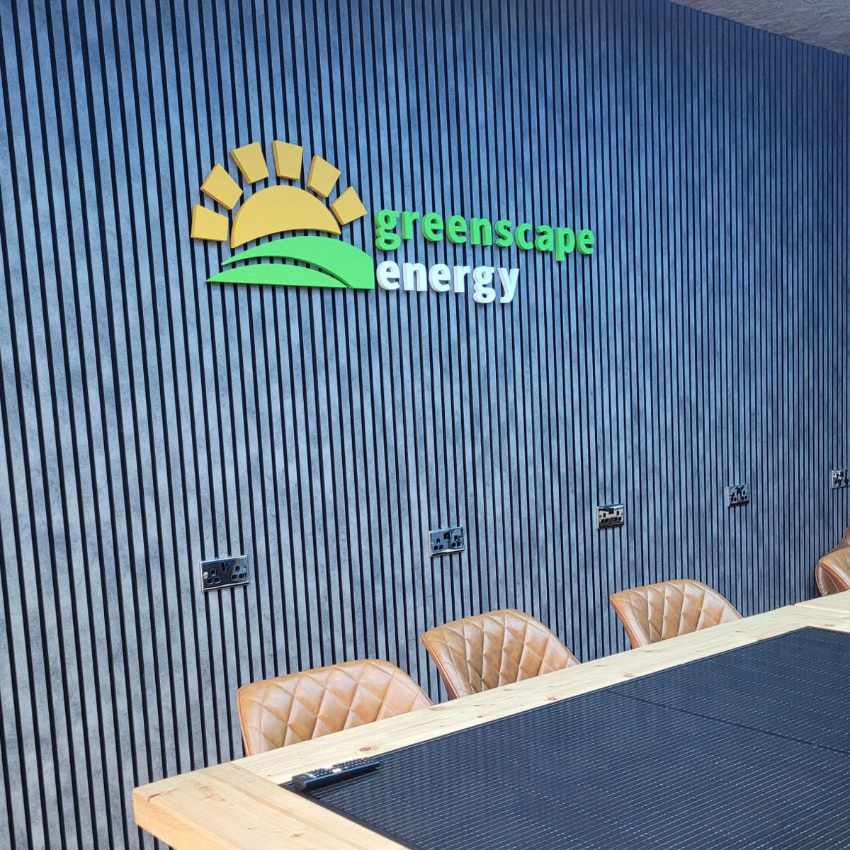 3D Logo Sign on Wooden Slat Panelled Wall | Hyper Creative