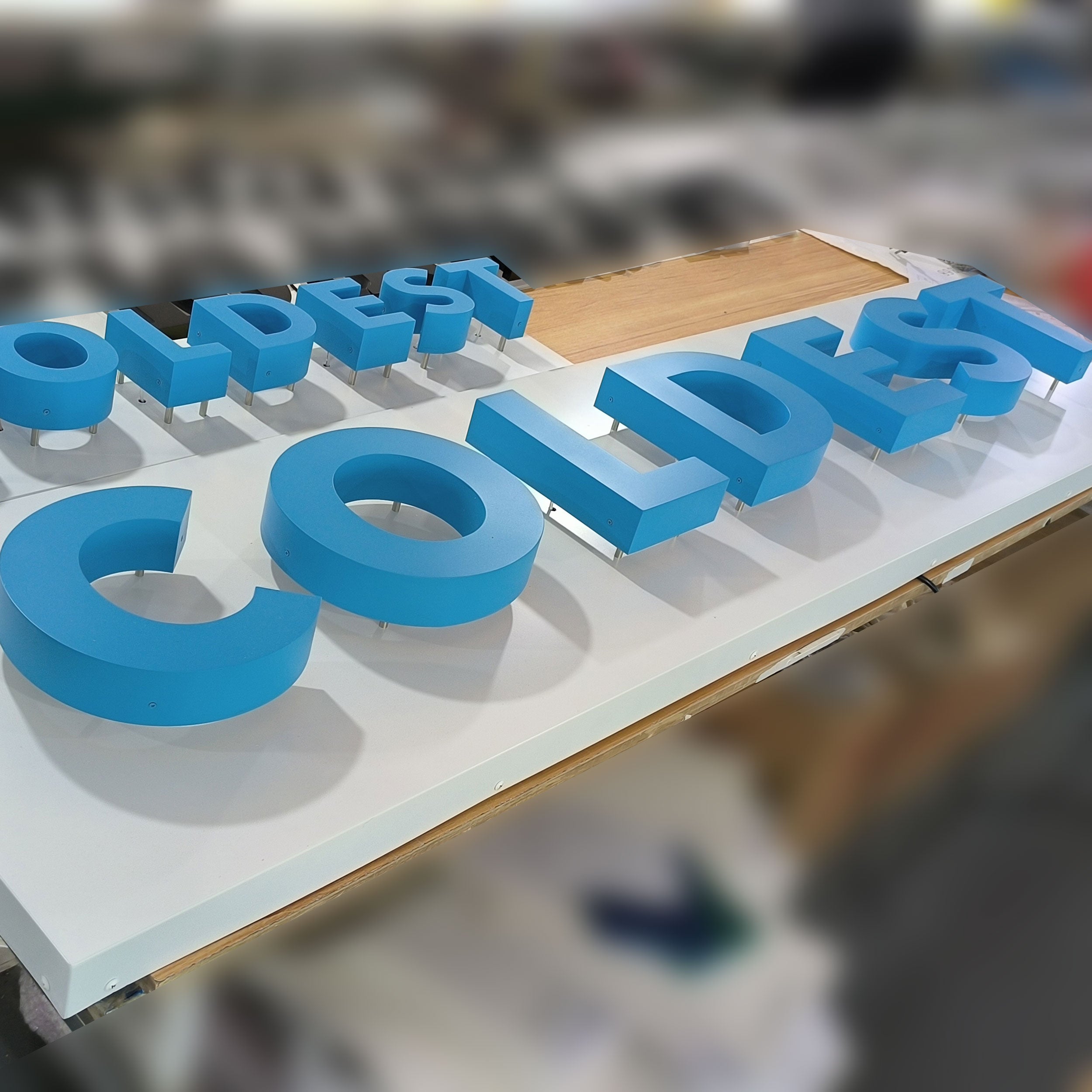3D Built up Stainless Steel Painted Logo Wall Sign - Halo LED ...