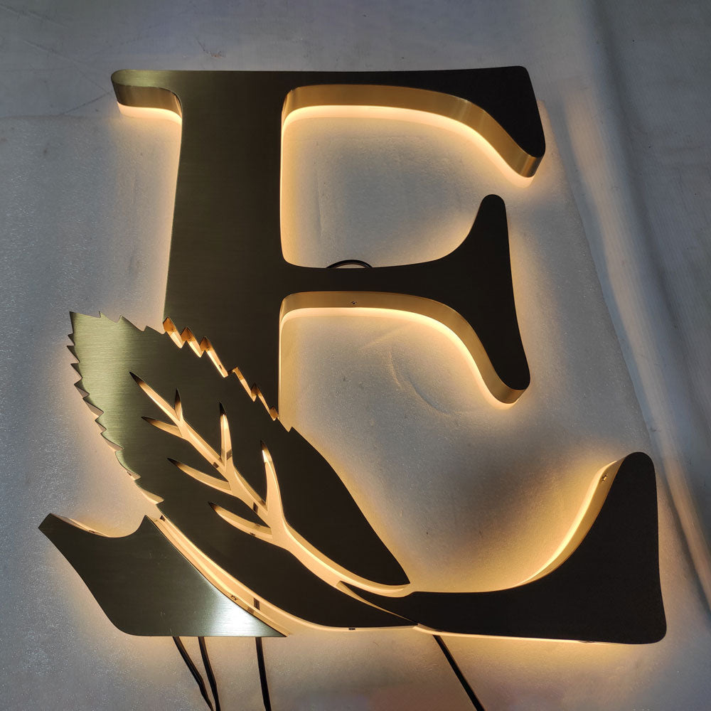 3D Built up Stainless Steel Painted Logo Wall Sign - Halo LED ...