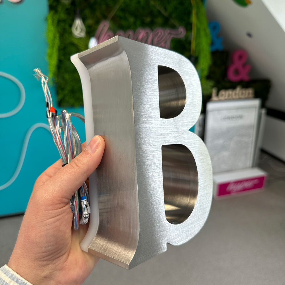 3D Built up Stainless Steel Painted Logo Wall Sign - Halo LED ...