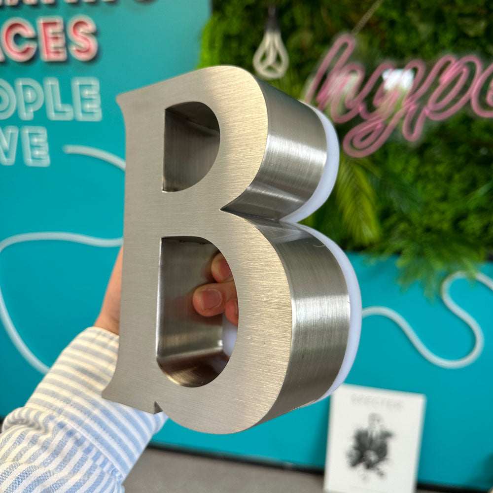 3D Built up Stainless Steel Painted Logo Wall Sign - Halo LED ...