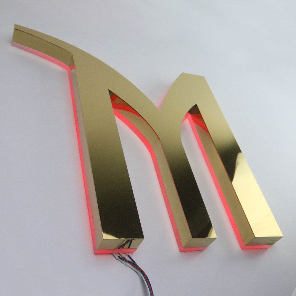 3D Built up Stainless Steel Painted Logo Wall Sign - Halo LED ...