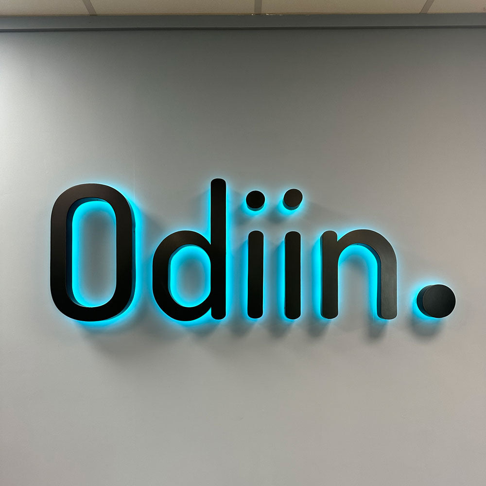 3D Built up Stainless Steel Painted Logo Wall Sign - Halo LED ...