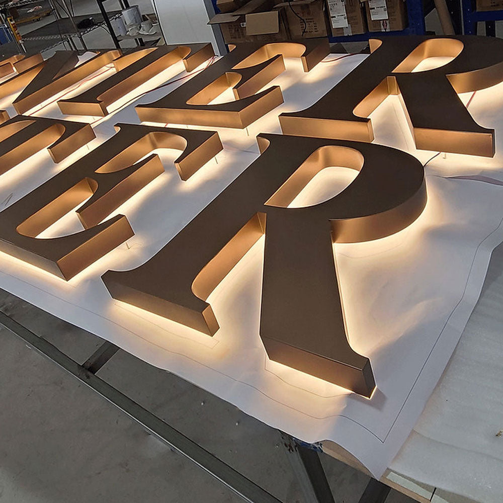 3D Built up Stainless Steel Painted Logo Wall Sign - Halo LED ...