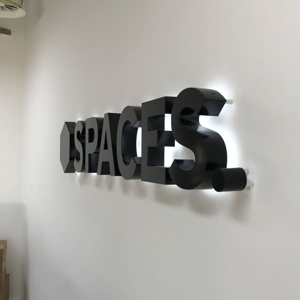 3D Built up Stainless Steel Painted Logo Wall Sign - Halo LED ...