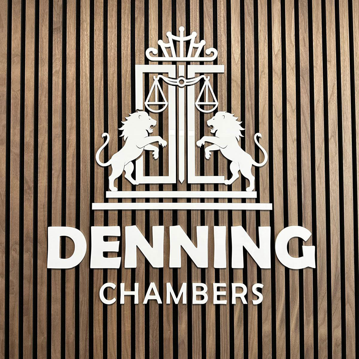 3D Logo Sign on Wooden Slat Panelled Wall | Hyper Creative