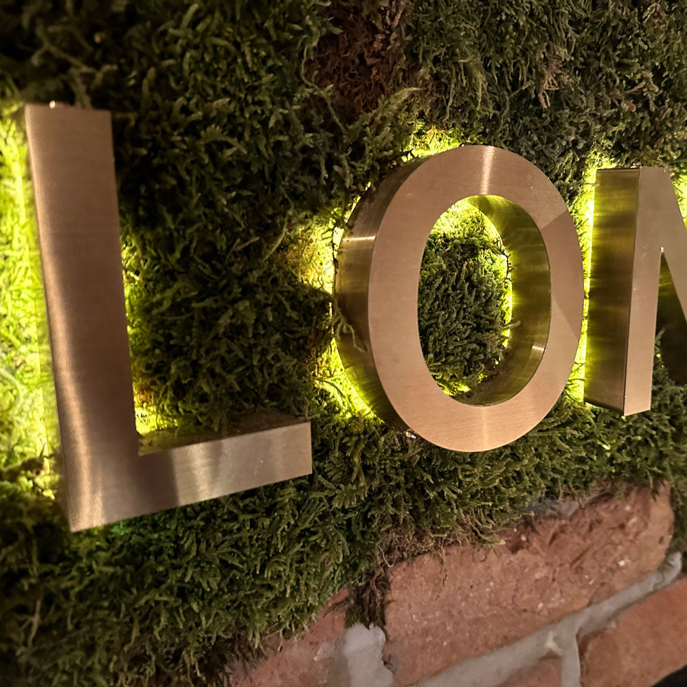 3D Built up Stainless Steel Painted Logo Wall Sign - Halo LED ...
